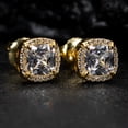 Small Cushion Cut CZ Halo Yellow Gold Plated 925 Sterling Silver Women ...