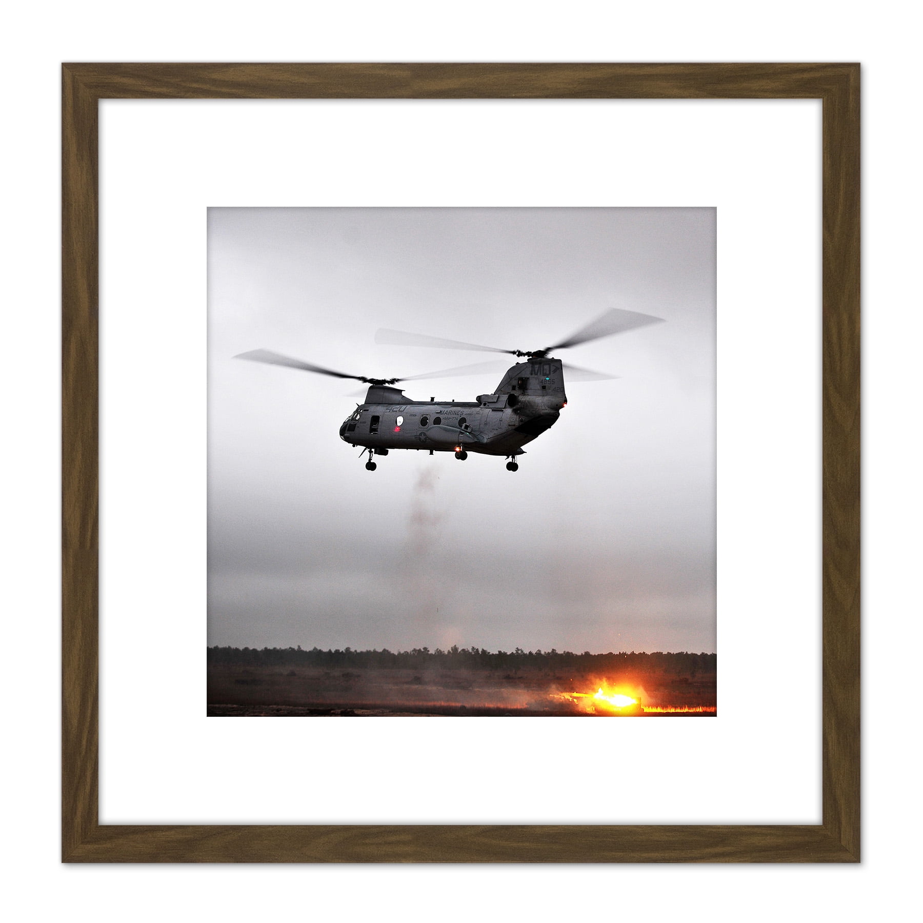 Military USA Marine Corps CH-46 Sea Knight Helicopter Photo 8X8 Inch ...