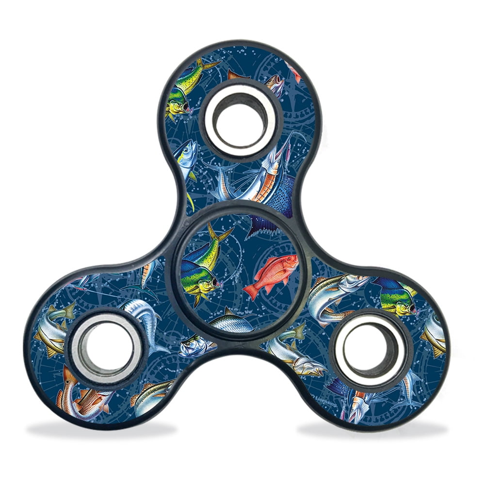 Skin Decal Wrap Compatible With Fidget Hand Tri-Spinner Saltwater ...