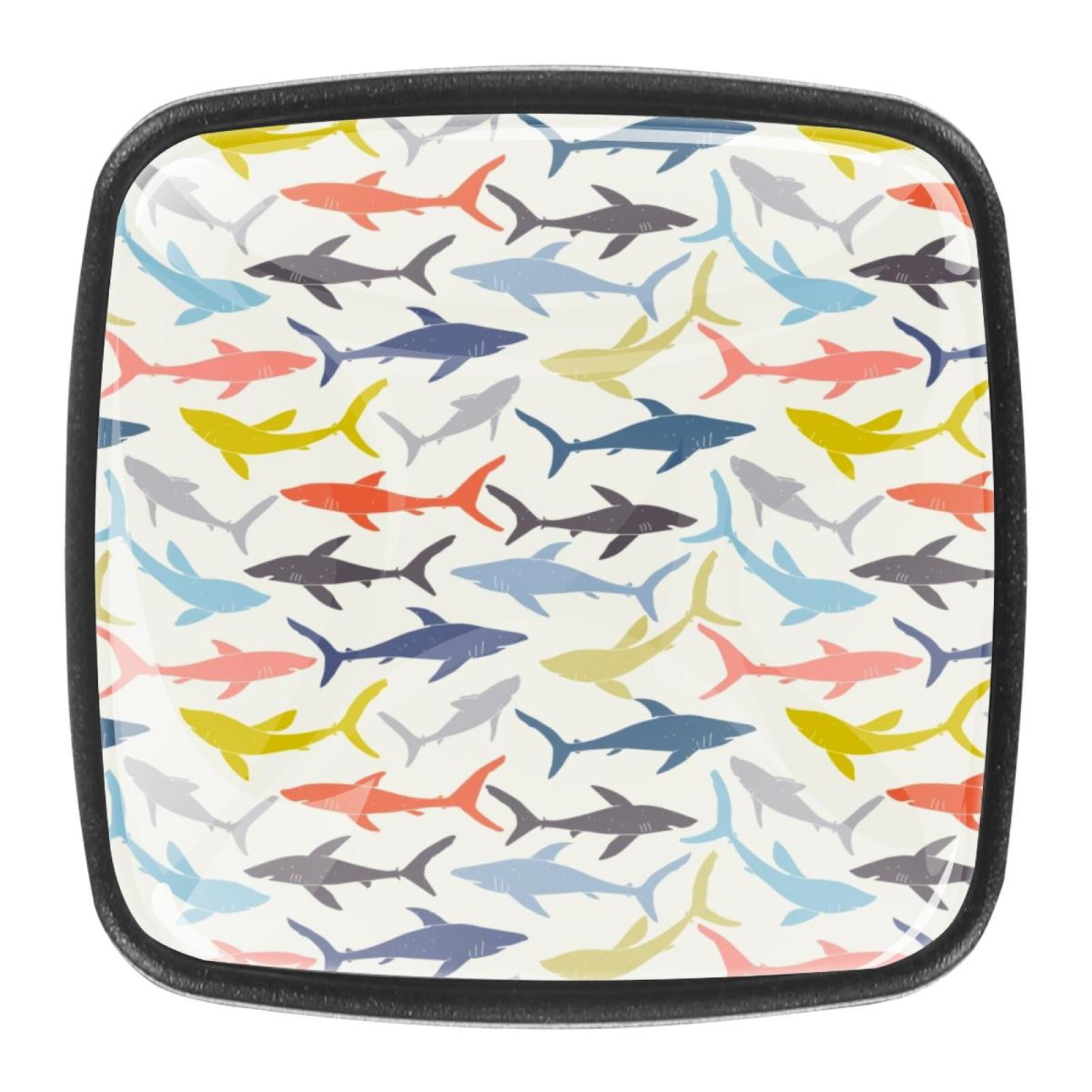 4 Pcs Square Cabinet Handle Cupboard Knob Drawer Pulls Handle Sharks ...