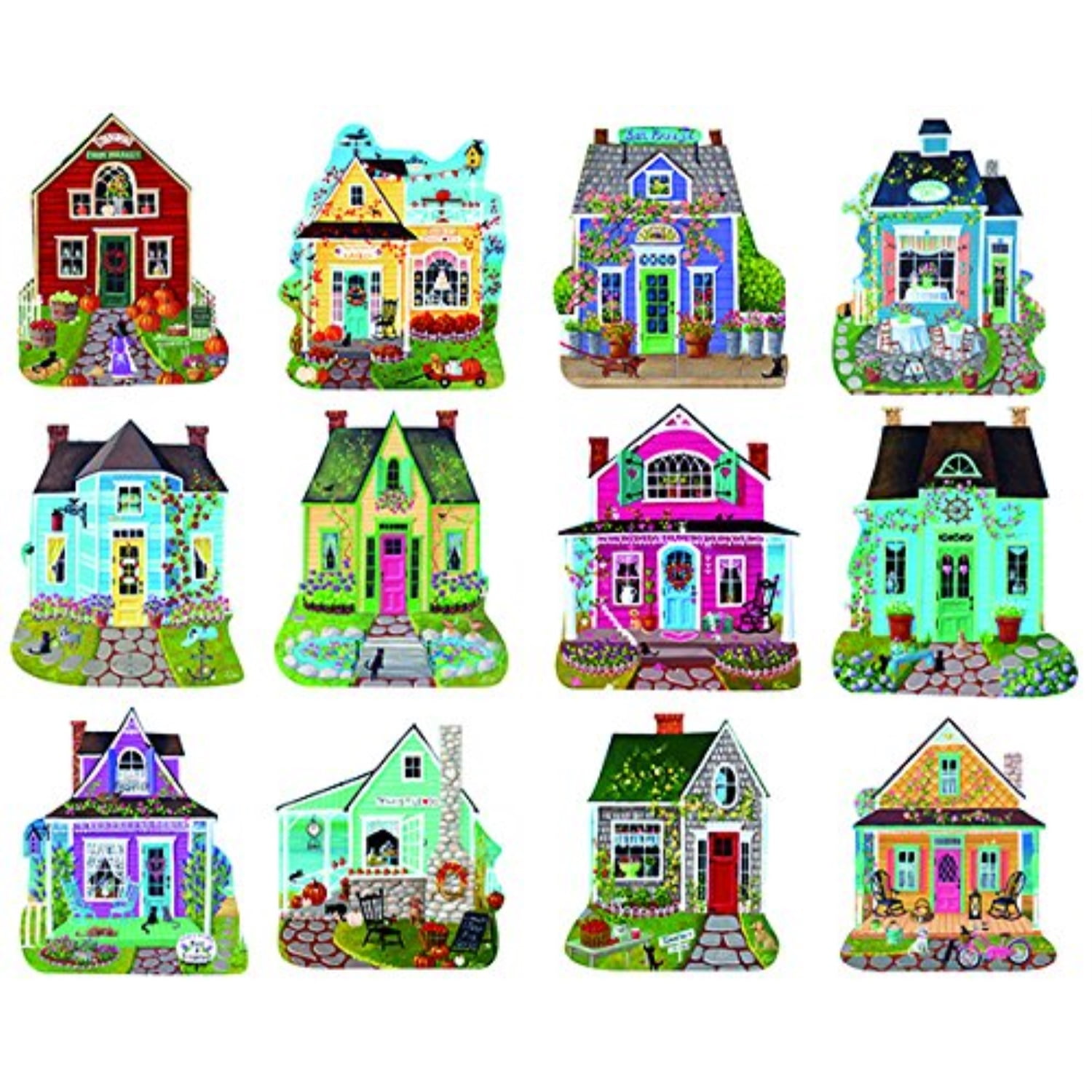sweet cottages : a collection of 12 mini shaped puzzles totaling 500 ...