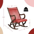 Costway Rocking Chair with PU Cushion Modern Rocker with Rubber Wood ...