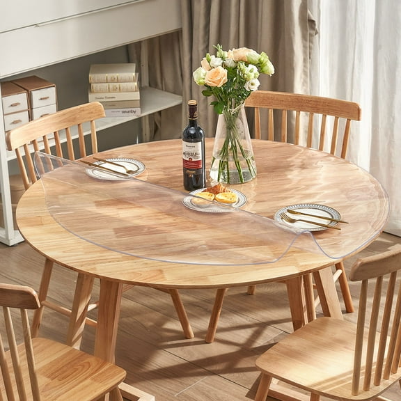 Clear Round PVC Table Cover Protector 48 Inch 1230mm 1.5mm Thick ...