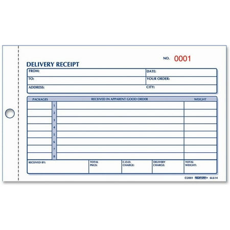 Rediform Delivery Receipt Book, White - Walmart.com