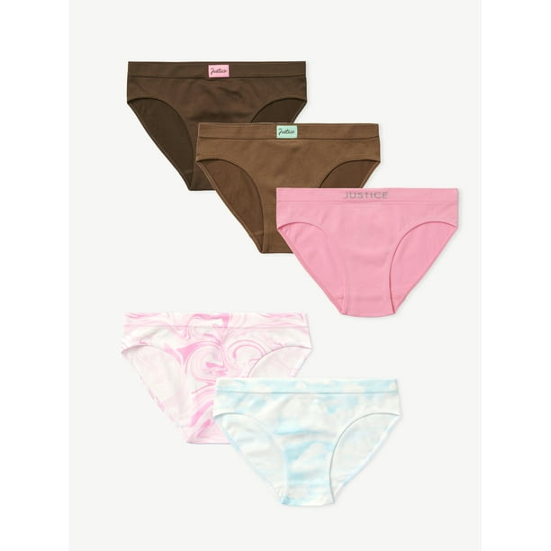 Justice Girls "Shades Collection" Bikini Undies, 5-Pack, Sizes 6-16 ...