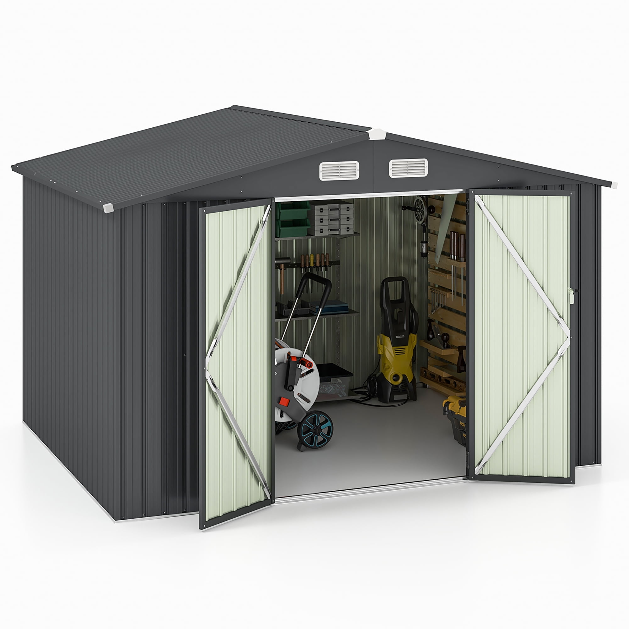 Click here for Gymax 10 X 7.7 Outdoor Storage Shed W/ 4 Vents Loc... prices