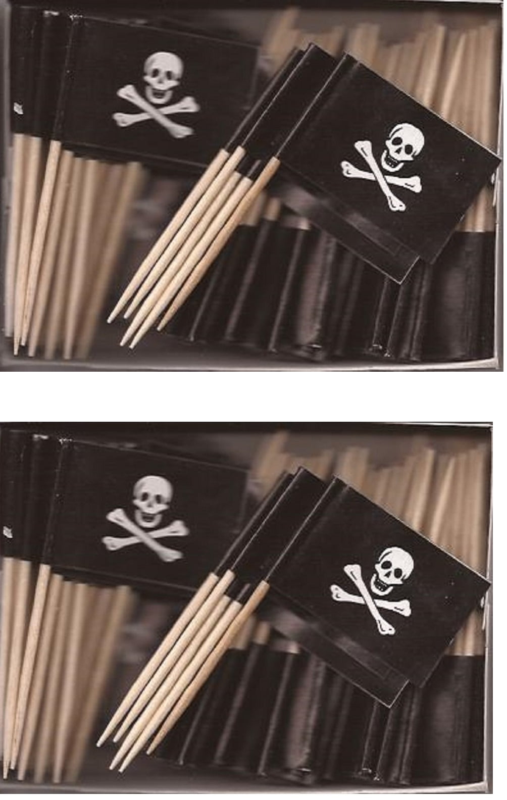 2 Boxes of Mini Jolly Roger Toothpick Flags, 200 Small Pirate Skull and ...