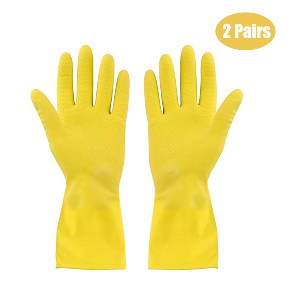 2-Pairs Reusable Household Gloves, Rubber Dishwashing gloves, Extra ...