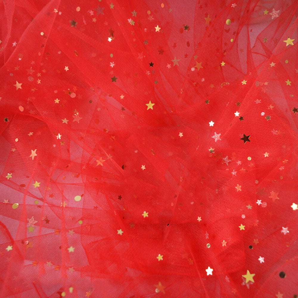 Star Mesh Fabric Sequined Tulle Fabric Handcraft Dress Clothing Wedding ...