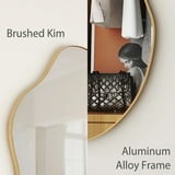 SHYFOY 32" Irregular Wall Mirror with Gold Metal Frame, Modern Accent ...