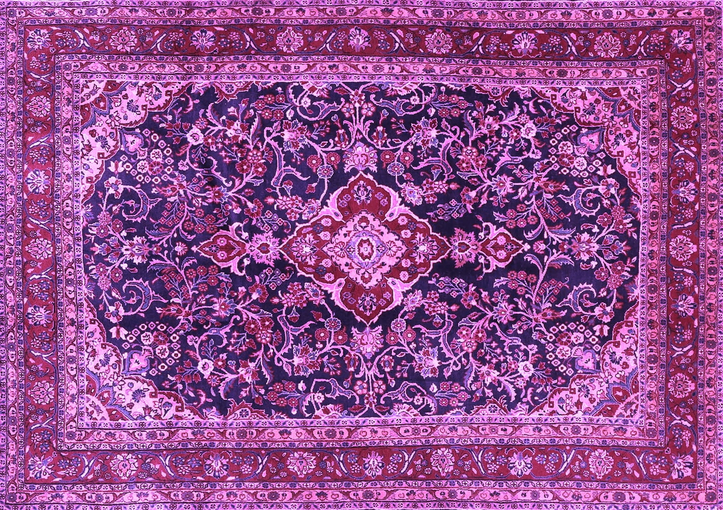Ahgly Company Indoor Rectangle Persian Purple Traditional Area Rugs, 3 ...