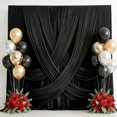 10x12ft Black Wrinkle-Free Backdrop Curtain, 2 Panels 12ft Silky ...