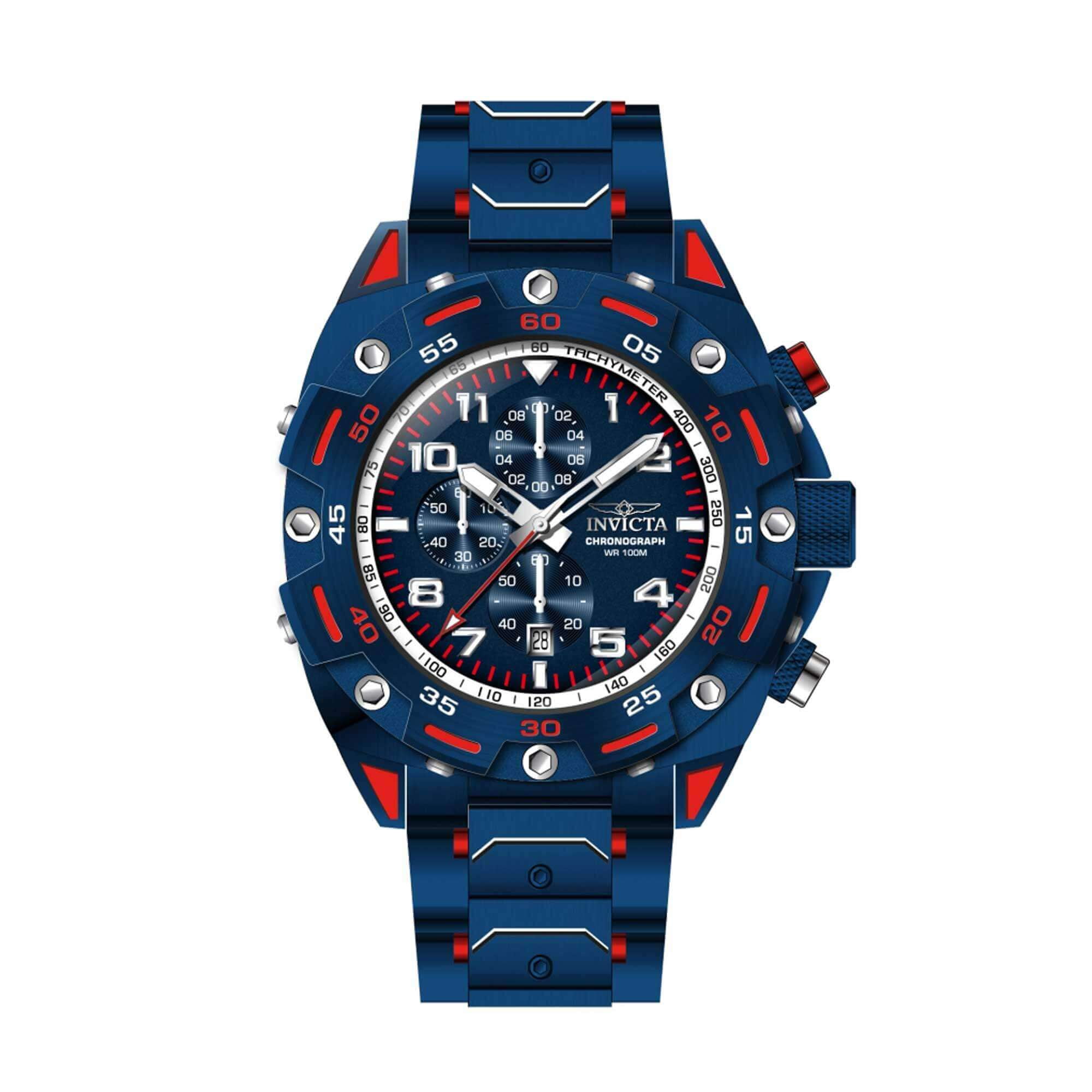 Invicta 37804 Men's Sea Monster Chrono Blue Dial Bracelet Watch ...