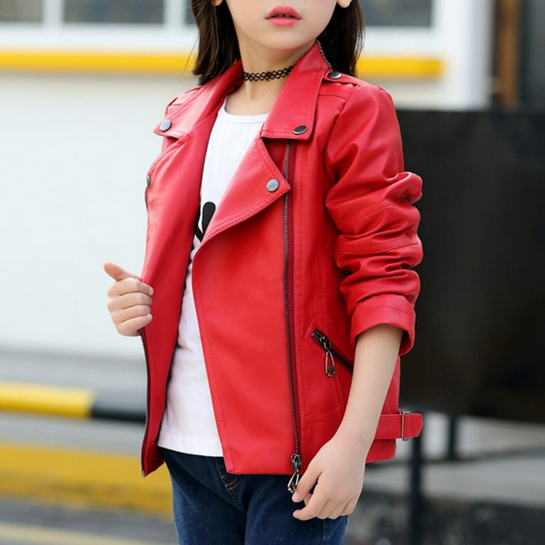 Girls Leather Jacket Kids
