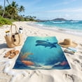 Beach towels shark A shark swimming in the ocean with a fish in the ...