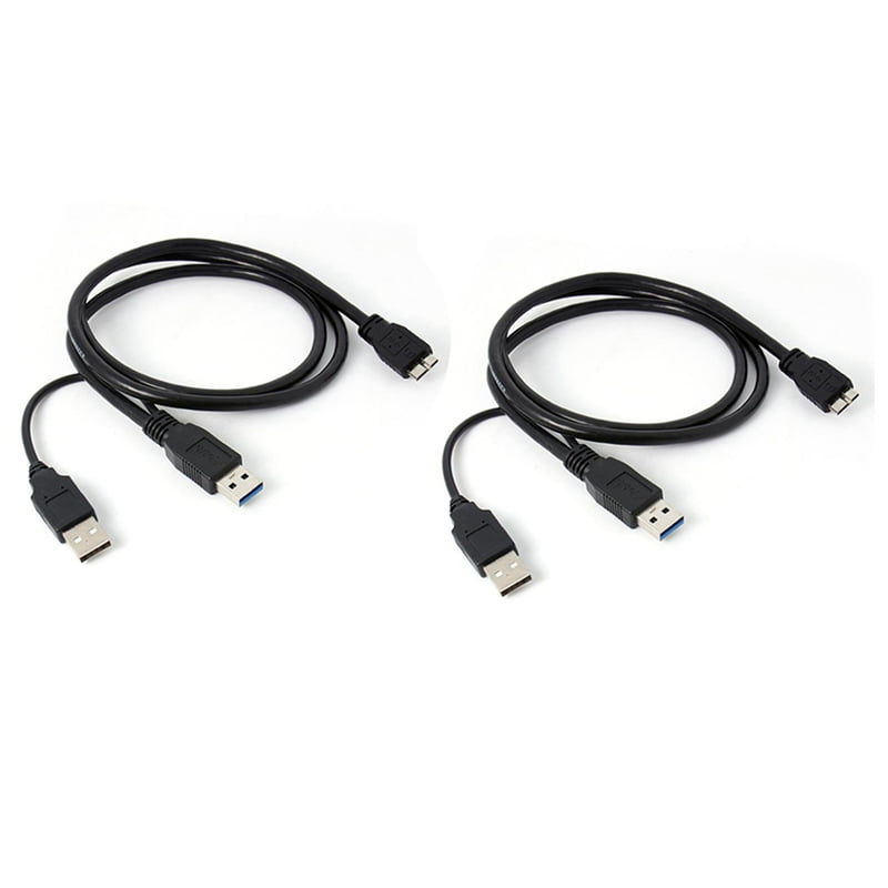 2X un Doble A de Mini B USB 3.0 Y-Cable Mover el Disco Duro Cable Negro ...
