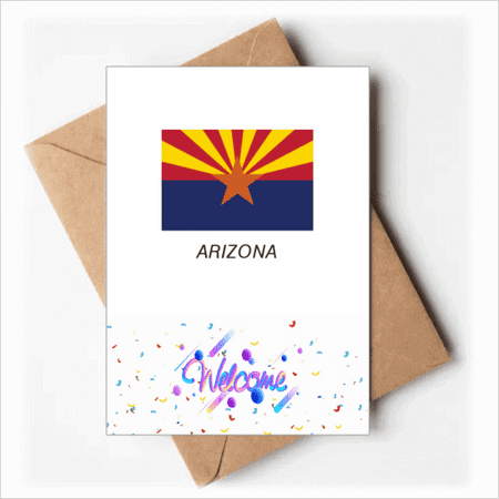 American State Flag Contour Arizona Welcome Back Greeting Cards ...