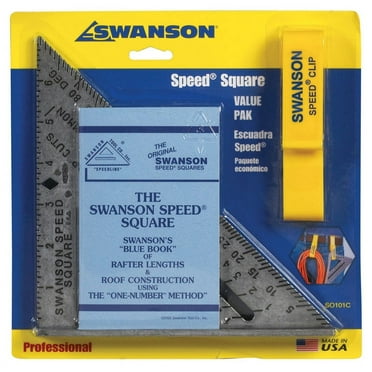 Swanson Tool Co 12 inch Aluminum Speed Square with Layout Bar & Swanson ...