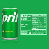 Sprite Clear Lemon Lime Soda, Made with 100% Natural Flavors, 7.5 fl oz ...