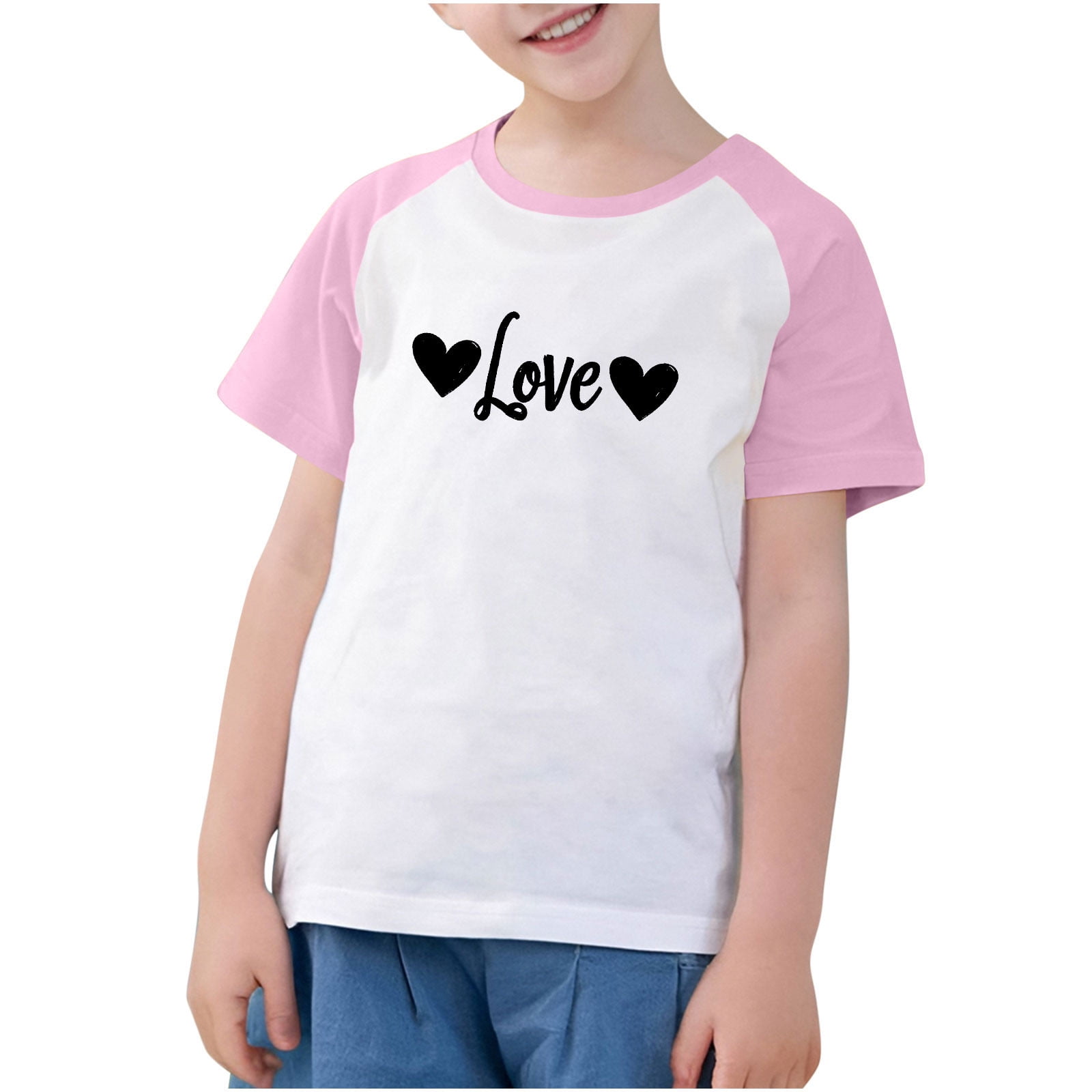 Kids Savings! Horkkom Toddler Shirts Boys Girls Summer Heart Print ...