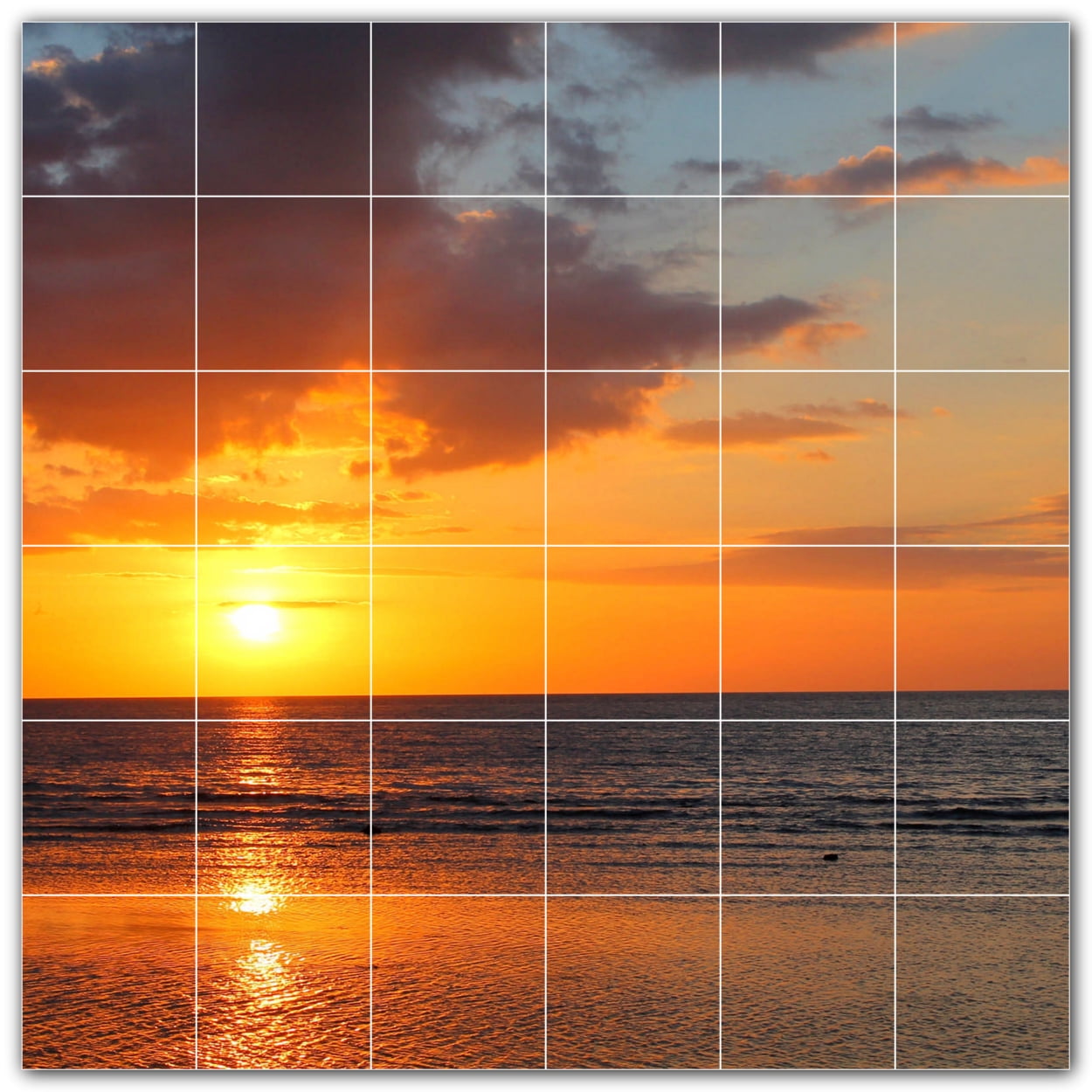 Picture-Tiles.com: Sunset Ceramic Tile Wall Mural WAL500981-66L. 48"W x ...