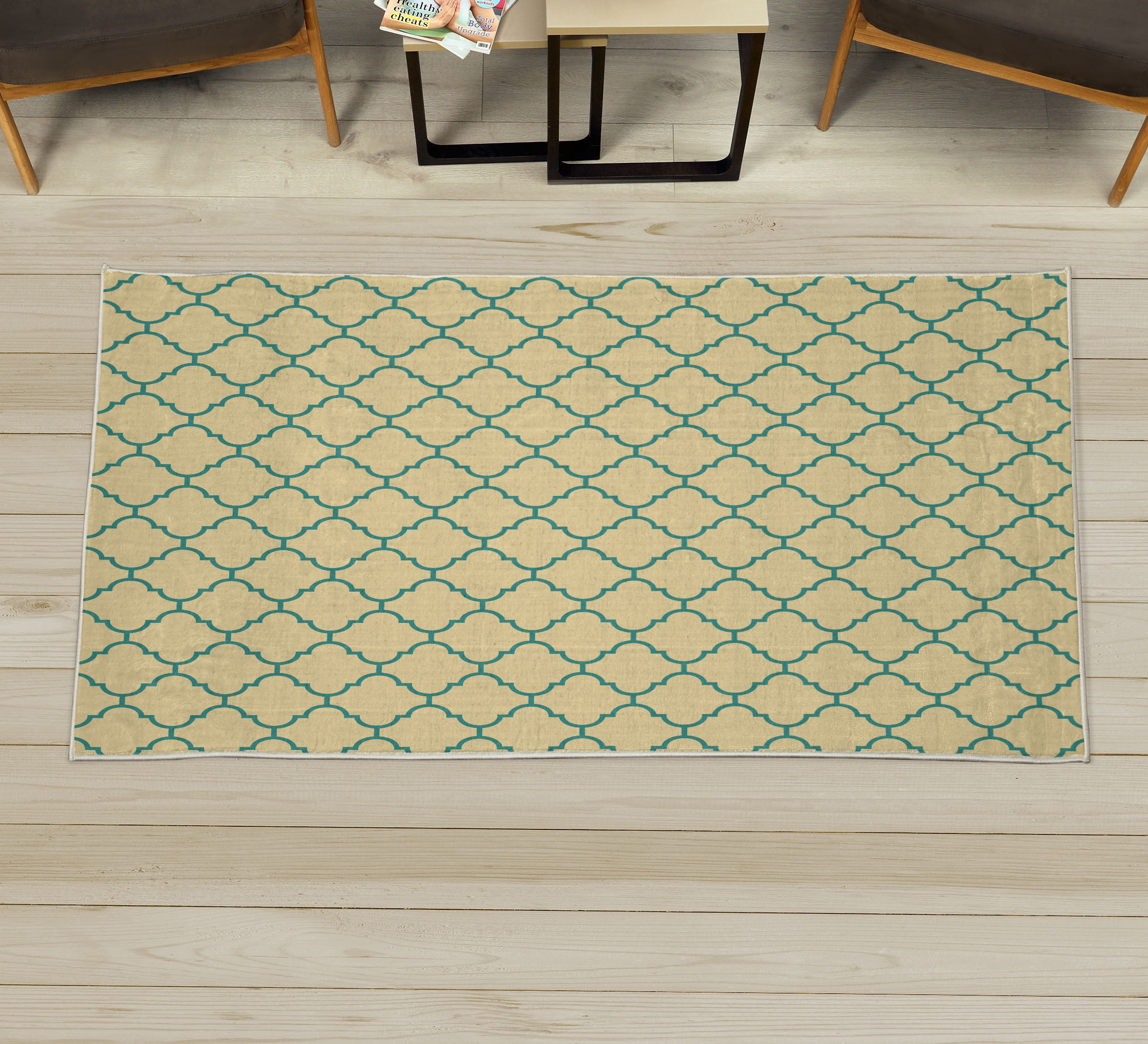 Geometric Decorative Rug, Simple Monochrome Patterns Linked Forms on ...
