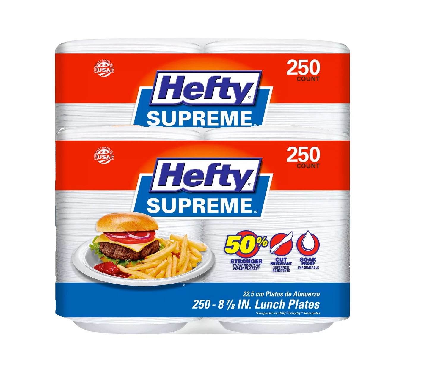 Hefty Supreme Foam Lunch Plates, 8 7/8" (250 ct.) 2PK - Walmart.com