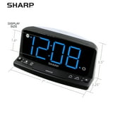 Sharp Digital LED Alarm Clock - Easy Operation, Large Numbers, Built-in ...