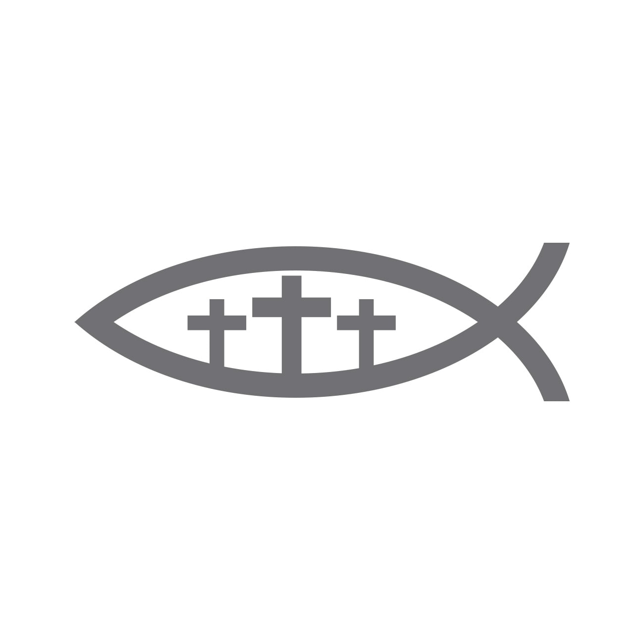 Christian Jesus Fish Three Cross Sticker Decal Die Cut - Self Adhesive ...