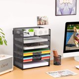 6 Tier Mesh File Organization with Handle,Paper Letter Tray Organizer ...