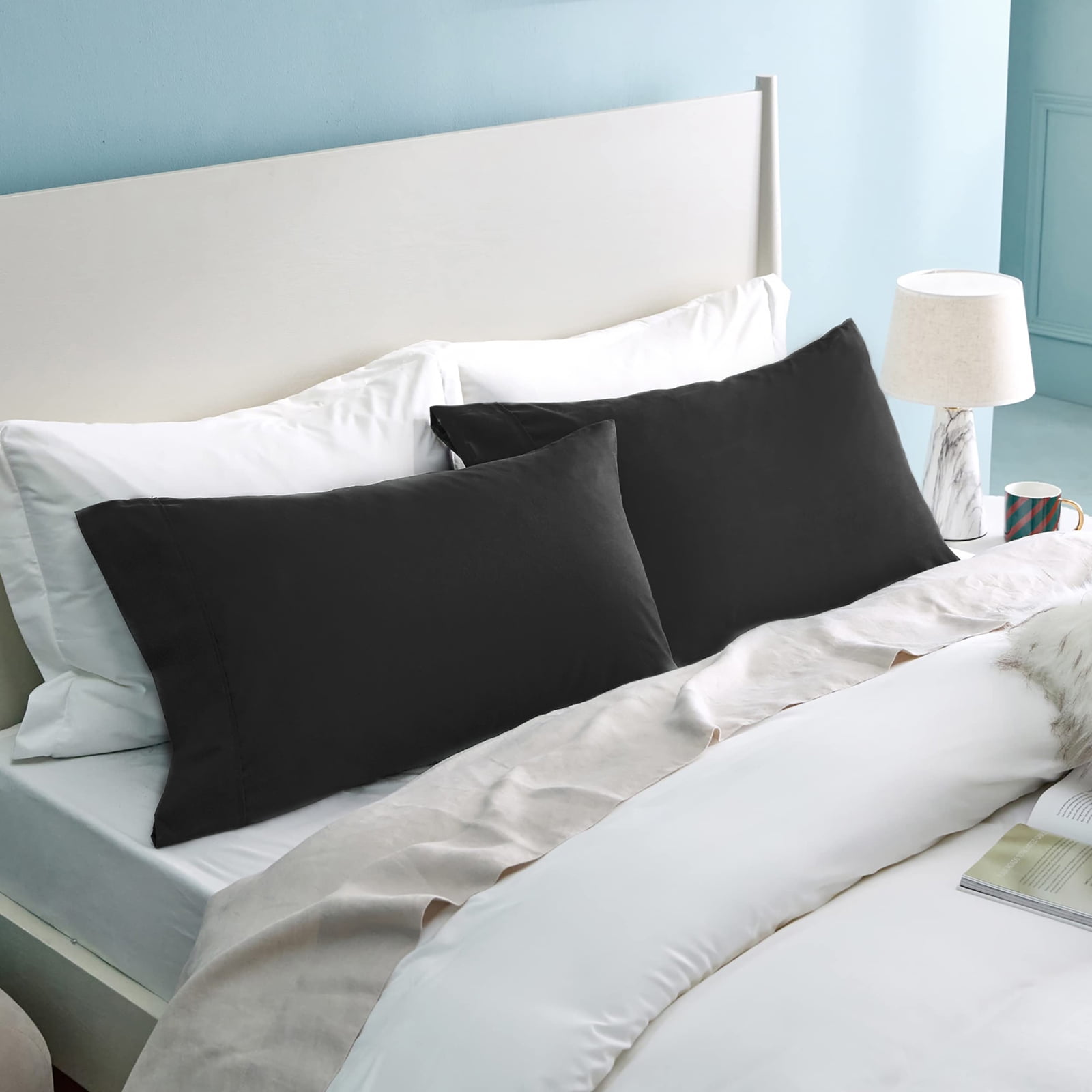 NEWEEN Set of 2 Ultra Soft Pillowcases with Envelope Closure (Queen 20 ...