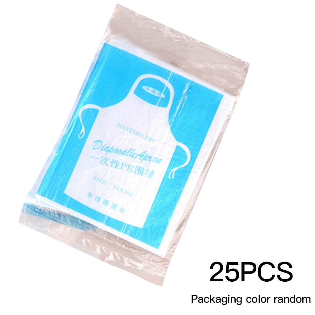 25Pcs Kids Disposable Aprons Plastic Waterproof Anti-oil Clear Apron ...