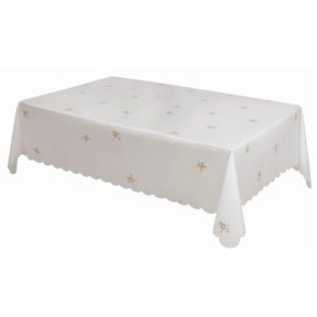 Tablecloth, Floral, Vinyl Printed 60x90 Inches Rectangle, Durable ...