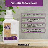 Simplex Floors Floor Polish Solution for Hardwood floors, Wood Parquets ...