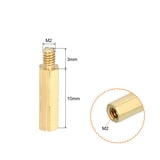 Uxcell 10mm+3mm M2 Standoff Screws 100 Pack Brass Hex Standoffs Nuts ...