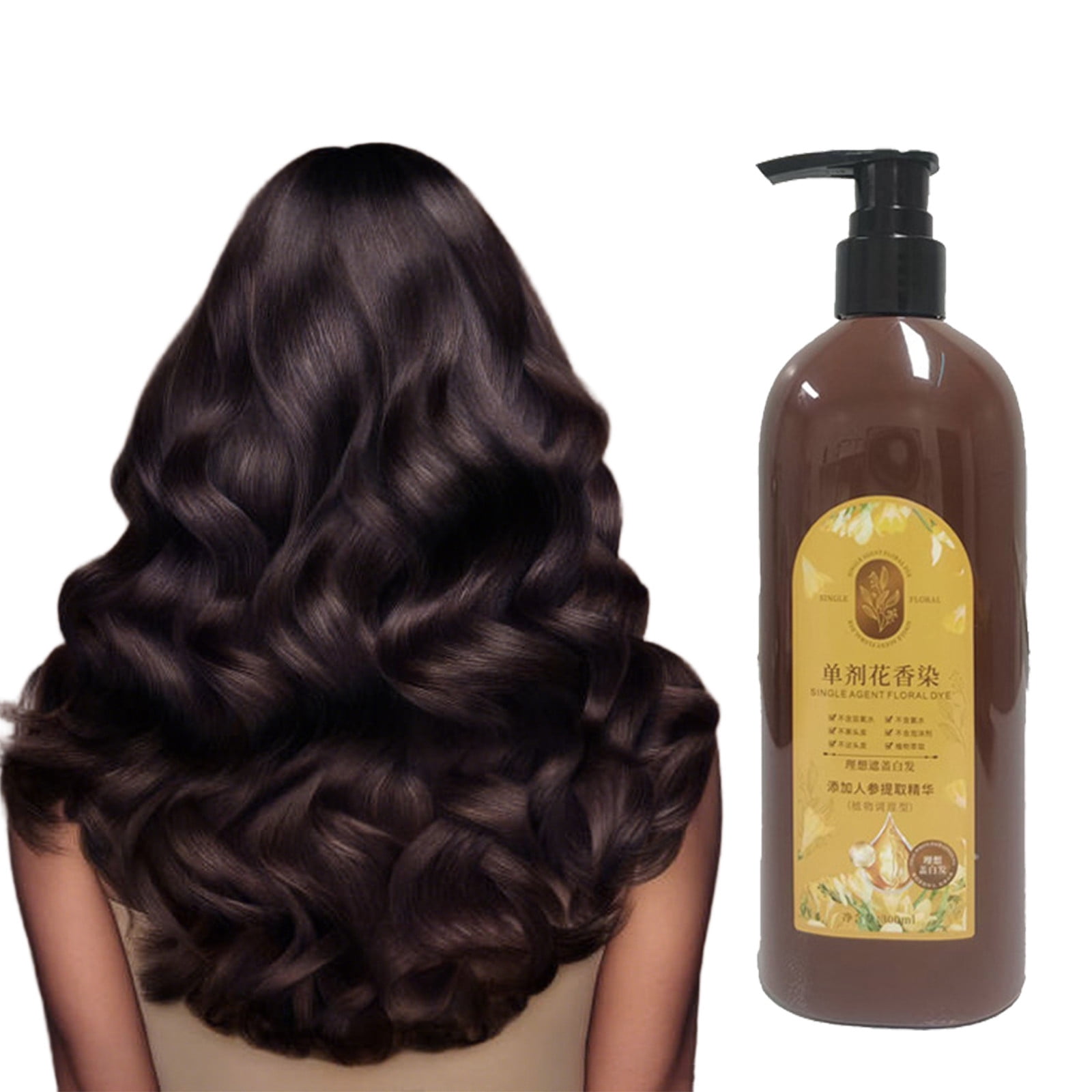 Champú colorante para el cabello con base de plantas, tinte floral de ...