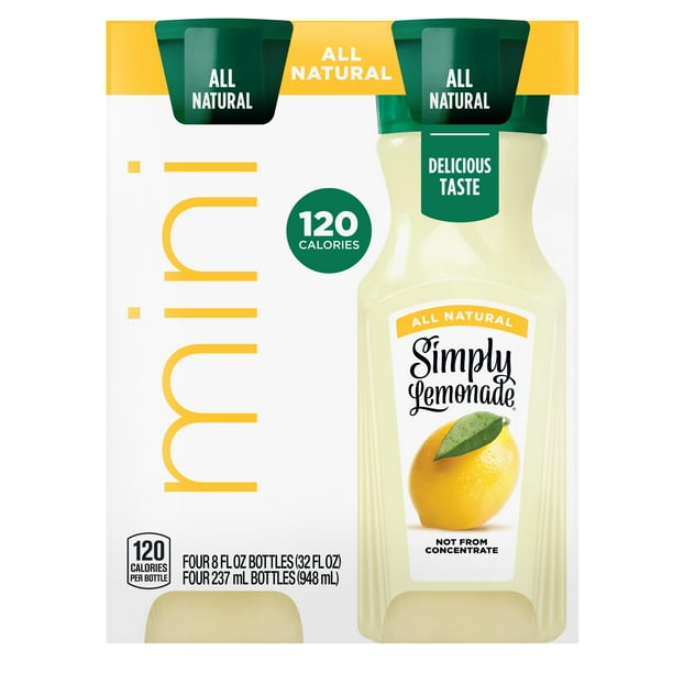 Simply Non GMO All Natural Lemonade Fruit Juice, 8 fl oz, 4 Bottles ...