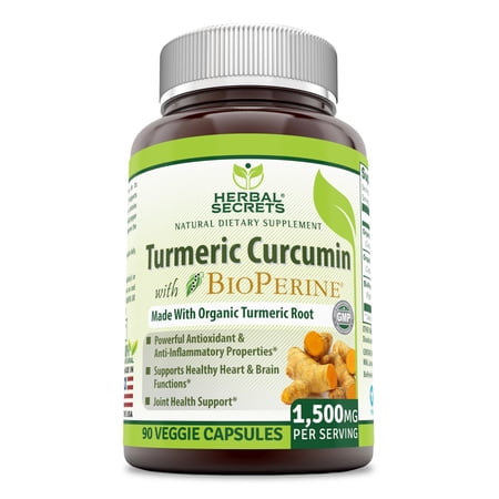 Herbal Secrets Turmeric Curcumin with Bioperine Dietary Supplement ...