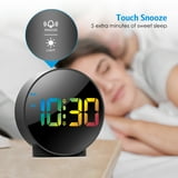 Alarm Clock, AMIR Black Clock Curved LED Display 2 Alarms Snooze 4 ...