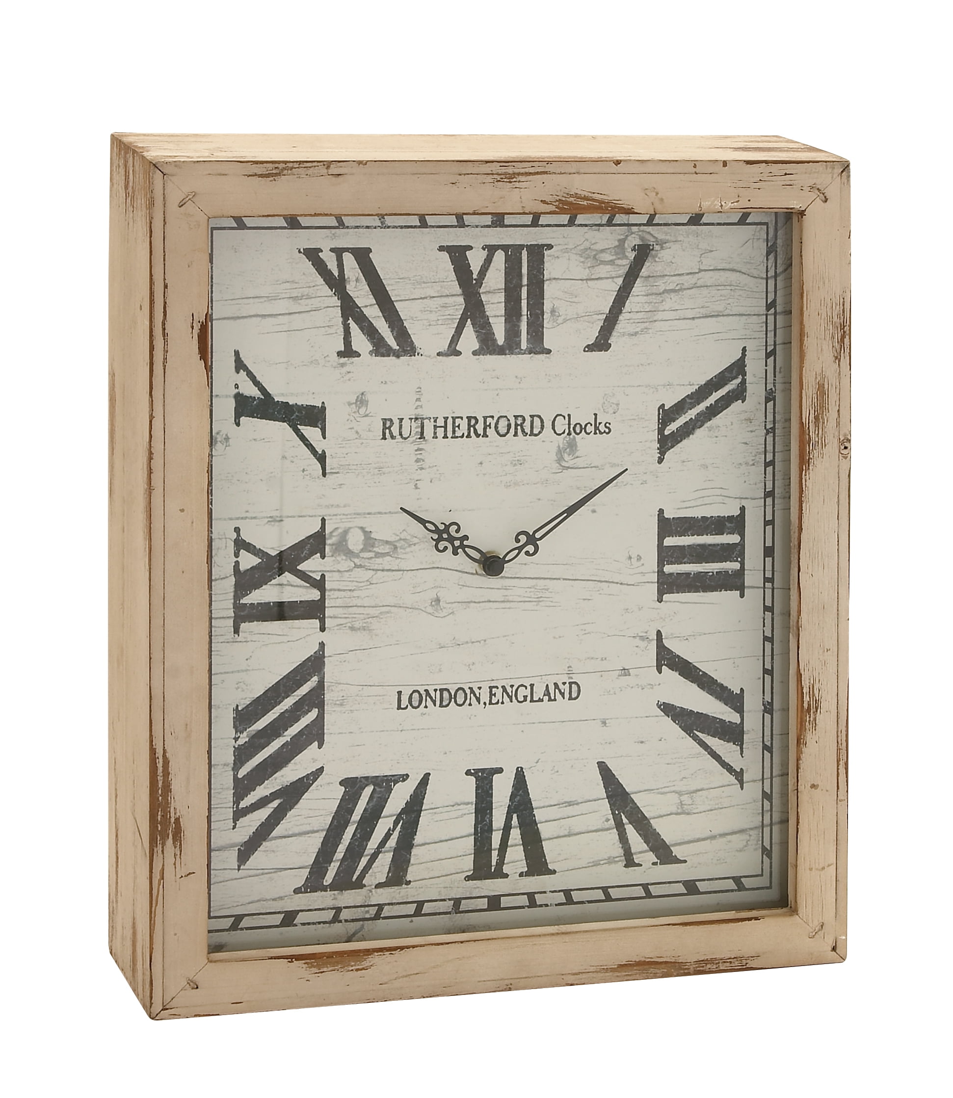 Decmode Rustic 18 X 15 Inch Rectangular Distressed White Wooden Wall ...