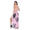 BZSMCE Pink Heart-shaped Striped Leopard Print Pattern Maxi Cover-Up ...