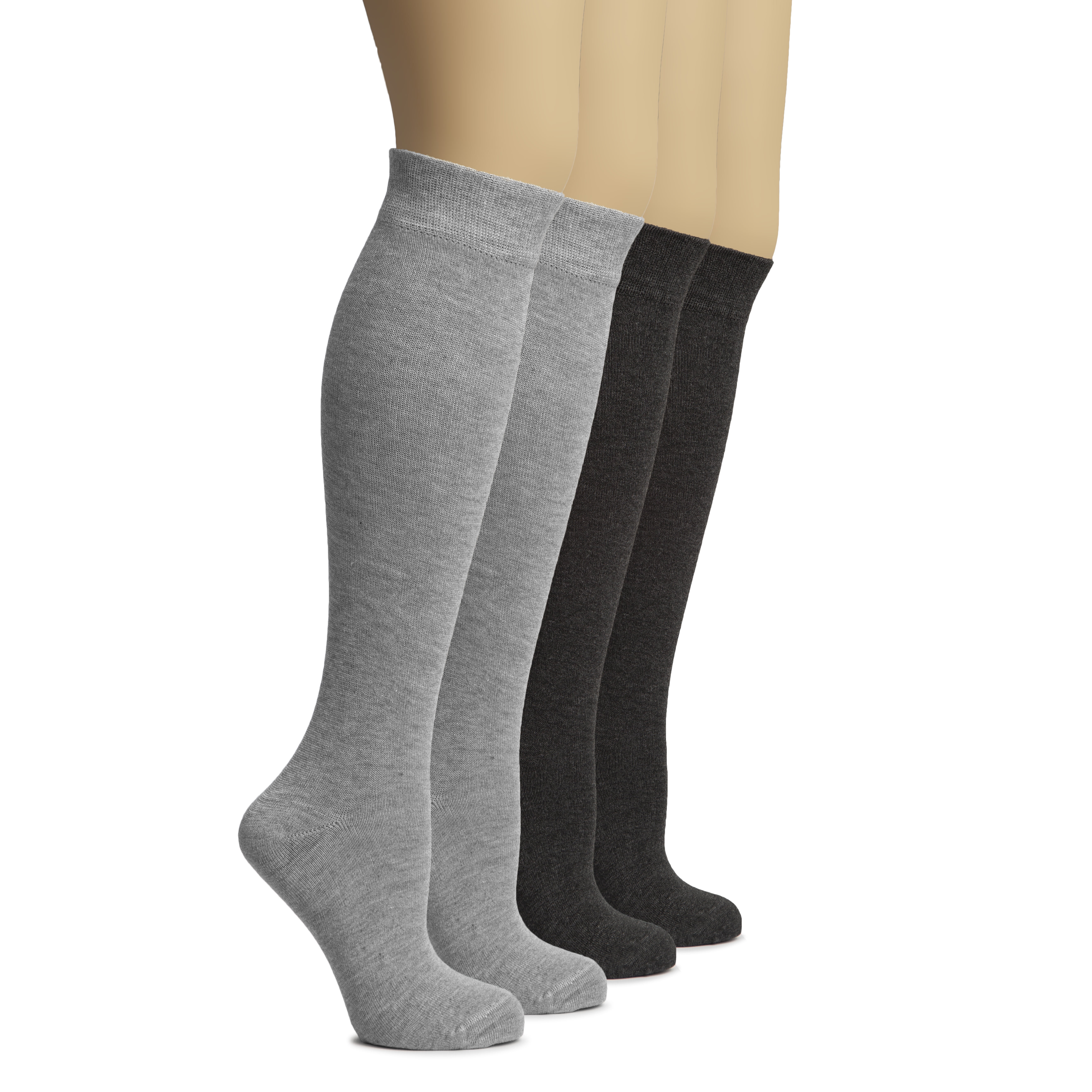 HUGH UGOLI Women's Bamboo Knee High Socks | Comfort Seam Long Dress ...