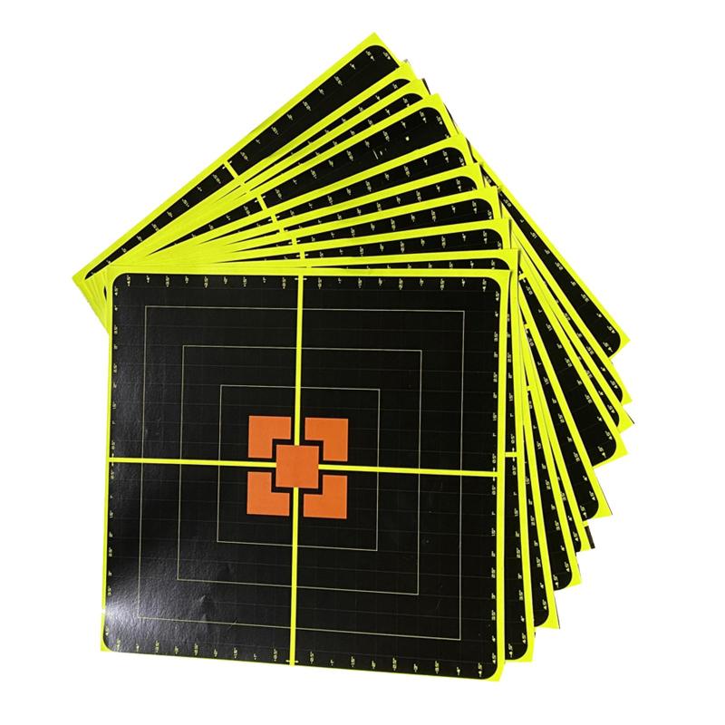 Buy 10 Sheets 25cm Shooting Targets Adhesive Splatter Paper Glow Gun ...
