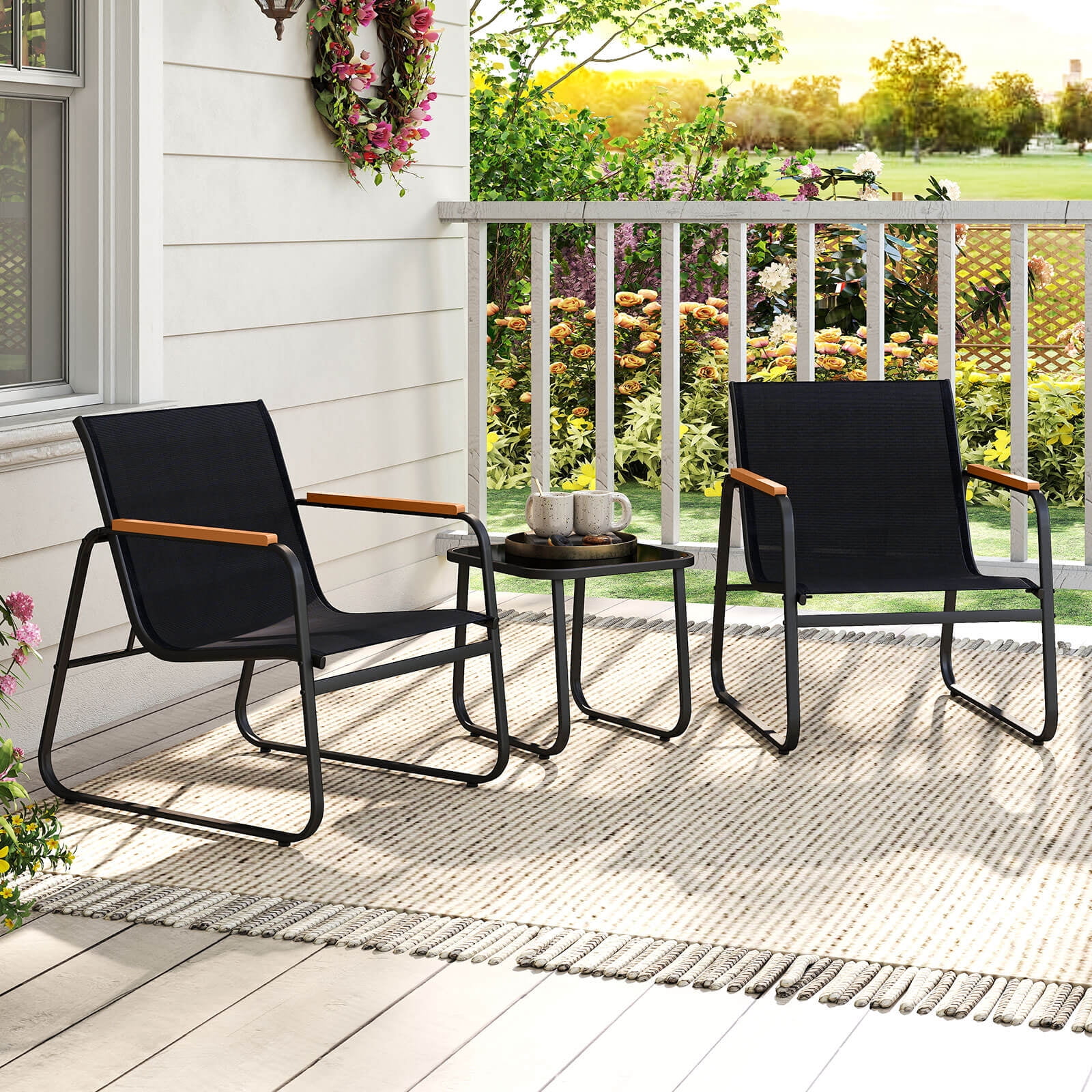 Click here for Costway 3 Pcs Patio Bistro Set With Cushions & Tem... prices