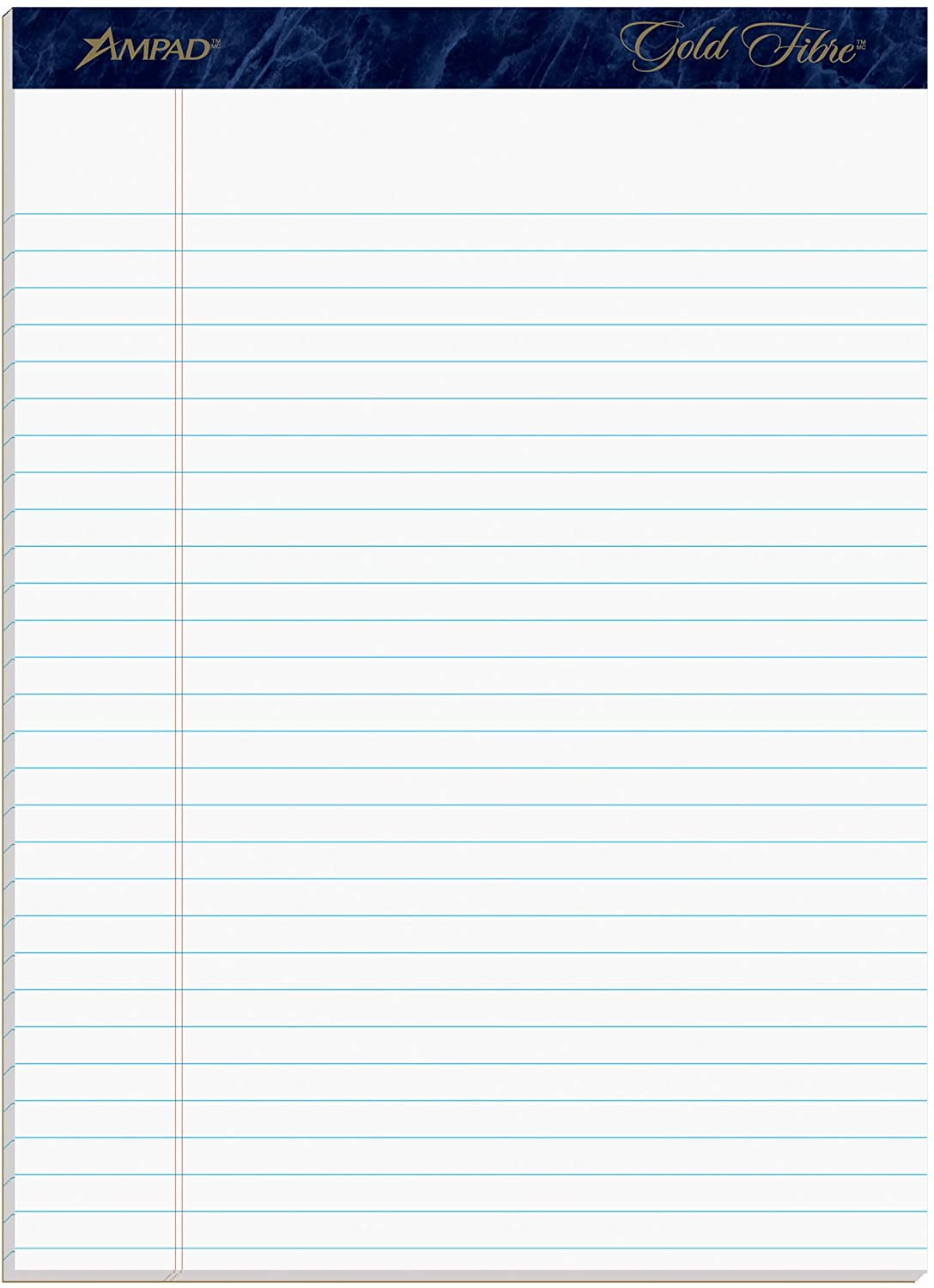 Ampad Gold Fibre Writing Pads, Legal/Wide Rule, Letter Size (8 1/2 in x ...