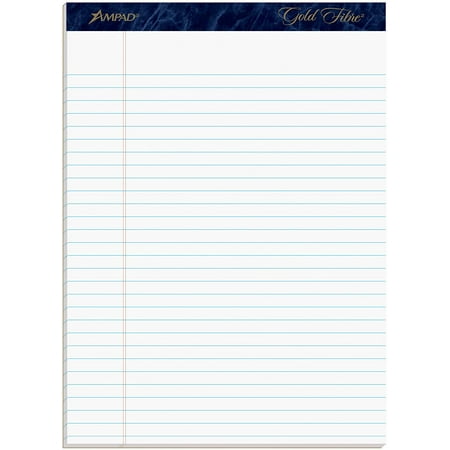 Ampad Gold Fibre Writing Pads, Legal/Wide Rule, Letter Size (8 1/2 in x ...
