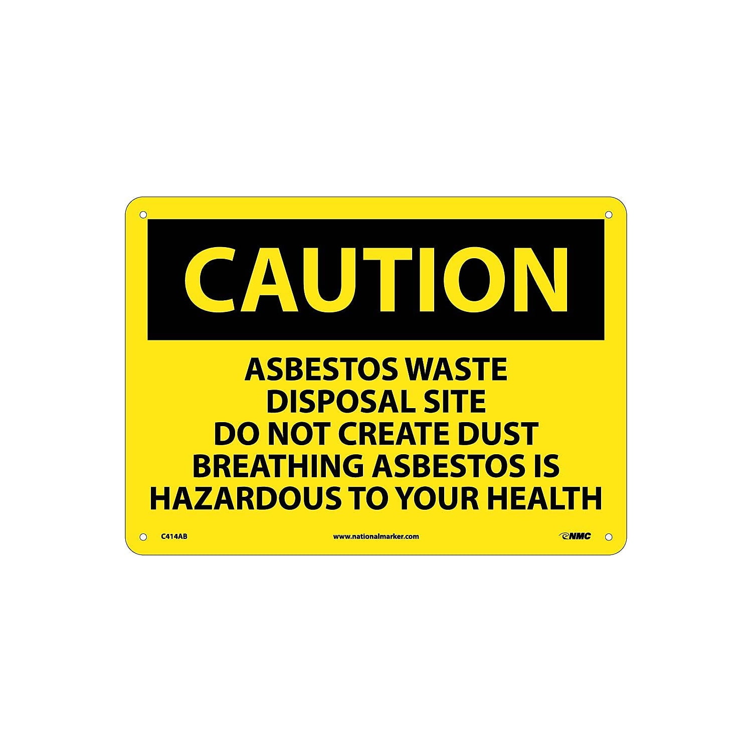 National Marker Caution Asbestos Waste Disposal Site Do Not Create Dust ...
