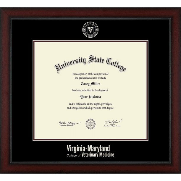 Virginia-Maryland College of Veterinary Medicine Diploma Frame ...