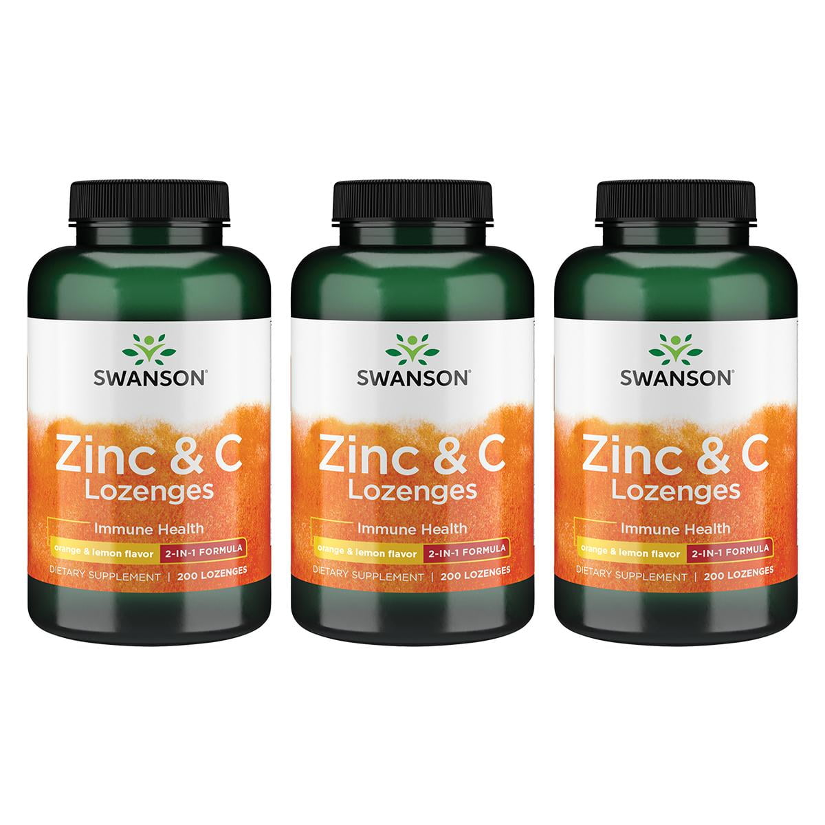 Swanson Zinc & C Lozenges - Orange & Lemon Flavor 200 Loz 3 Pack ...