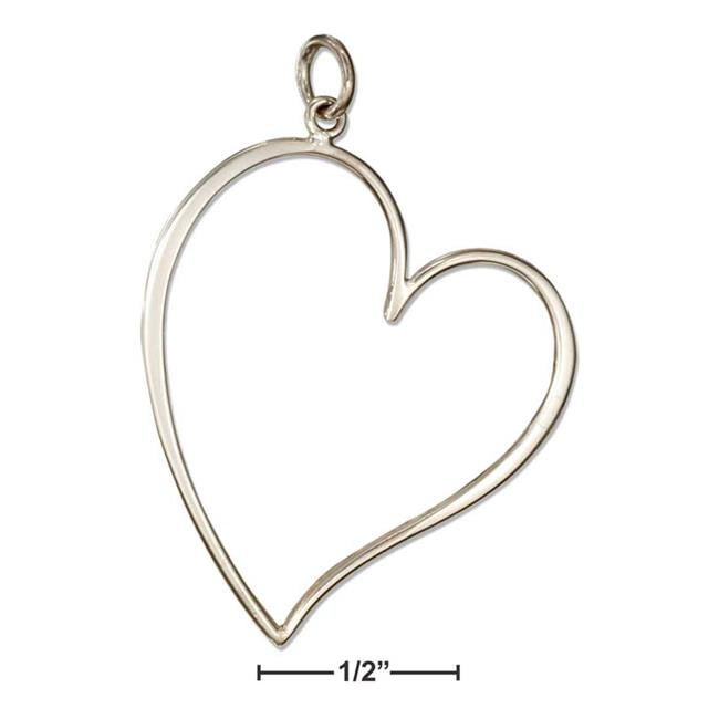 Sterling Silver Curvy Lopsided Heart Outline Charm | Walmart Canada